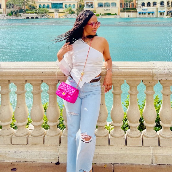 Zara | Tops | Zara One Shoulder Peplin Side Zip Top White Us M | Poshmark